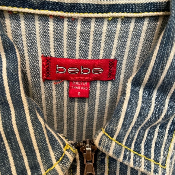 bebe | Jackets & Coats | Bebe Striped Denim Jacket And Skirt Set | Poshmark